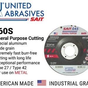 United Abrasives-SAIT 22053 A60S General Purpose Cut-Off Wheels (Type 27/Type 42 Depressed Center) 7" x .045" x 7/8", 50-Pack