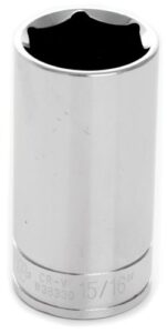 performance tool w38330 15/16-inch 6-point chrome vanadium socket, 3/8-inch drive