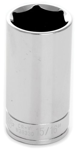 Performance Tool W38330 15/16-Inch 6-Point Chrome Vanadium Socket, 3/8-Inch Drive