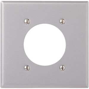 Leviton 4934 2-Gang Flush Mount 2.15 Inch Dia. Device Receptacle Wallplate, Standard Size, Steel, Device Mount, Painted Metal