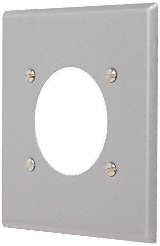 Leviton 4934 2-Gang Flush Mount 2.15 Inch Dia. Device Receptacle Wallplate, Standard Size, Steel, Device Mount, Painted Metal