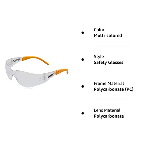 Dewalt DPG54-1D Protector Clear High Performance Lightweight Protective Safety Glasses with Wraparound Frame