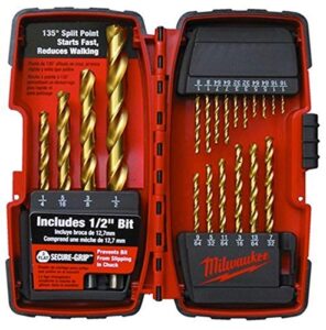 milwaukee 48-89-1105 1/16-to-1/2-inch titanium-coated 20-piece twist drill bit assortment