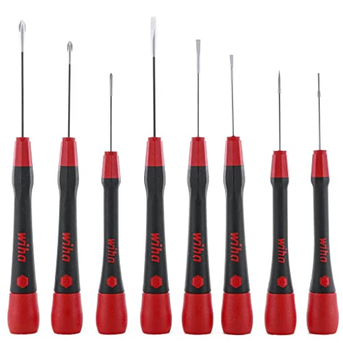 Wiha 26193 Slotted and Phillips Screwdriver Set with Soft PicoFinish Handle, 8-Piece