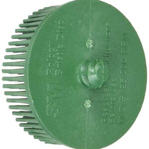 3M 07524 Roloc 2" x 5/8 Tapered Coarse Bristle Disc (Pack of 10) , Green