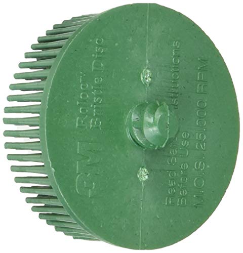 3M 07524 Roloc 2" x 5/8 Tapered Coarse Bristle Disc (Pack of 10) , Green