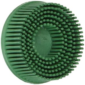 3m 07524 roloc 2" x 5/8 tapered coarse bristle disc (pack of 10) , green