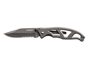 gerber gear 22-48445n paraframe i folding pocket knife, serrated edge, grey