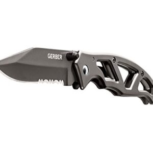 Gerber Gear 22-48445N Paraframe I Folding Pocket Knife, Serrated Edge, Grey