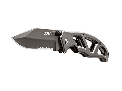 Gerber Gear 22-48445N Paraframe I Folding Pocket Knife, Serrated Edge, Grey