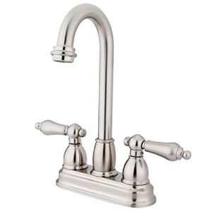 kingston brass kb3498al restoration 4-inch centerset bar faucet, brushed nickel