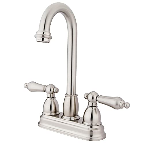 Kingston Brass KB3498AL Restoration 4-inch Centerset Bar Faucet, Brushed Nickel