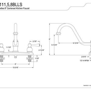 Kingston Brass KB3115BLLS Restoration 8" Centerset Kitchen Faucet, Oil Rubbed Bronze