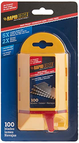 Rapid Edge - RT00016 All-Purpose Serrated Utility Knife Blades (100 blades), 1-Pack