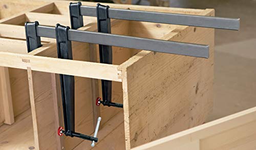 BESSEY Deep Reach Tradesman's Bar Clamp - 20 In. Throat x 24 In - CDS24-10WP - Woodworking Clamps with Wooden Handle, Ideal for Home Improvement, Workbench Projects, carpentry and Cabinetry