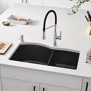 BLANCO 440215 Diamond Silgranit 60/40 Double Bowl Undermount or Drop Kitchen Sink, 33" L X 22" W, Anthracite