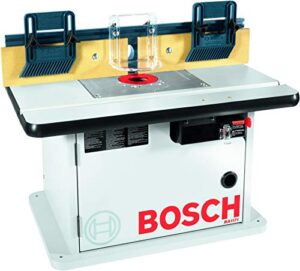 bosch ra1171 25-1/2 in. x 15-7/8 in. benchtop laminated mdf top cabinet style router table with 2 dust collection ports