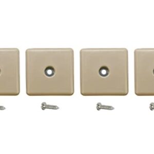 Shepherd Hardware 9244 2-1/8-Inch Square, Adhesive Slide Glide Furniture Sliders, 4-Pack , Beige