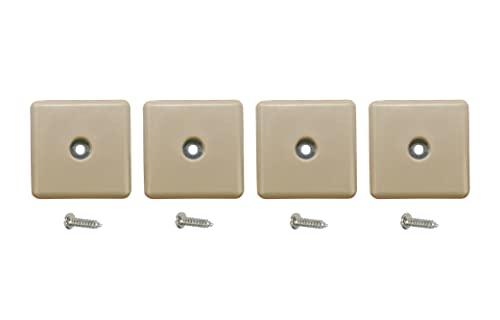 Shepherd Hardware 9244 2-1/8-Inch Square, Adhesive Slide Glide Furniture Sliders, 4-Pack , Beige