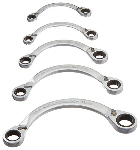 GEARWRENCH 5 Pc. 12 Pt. Reversible Half Moon Double Box Ratcheting Wrench Set, Metric - 9850