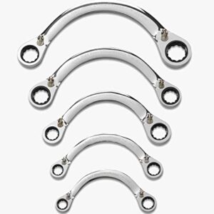 GEARWRENCH 5 Pc. 12 Pt. Reversible Half Moon Double Box Ratcheting Wrench Set, Metric - 9850