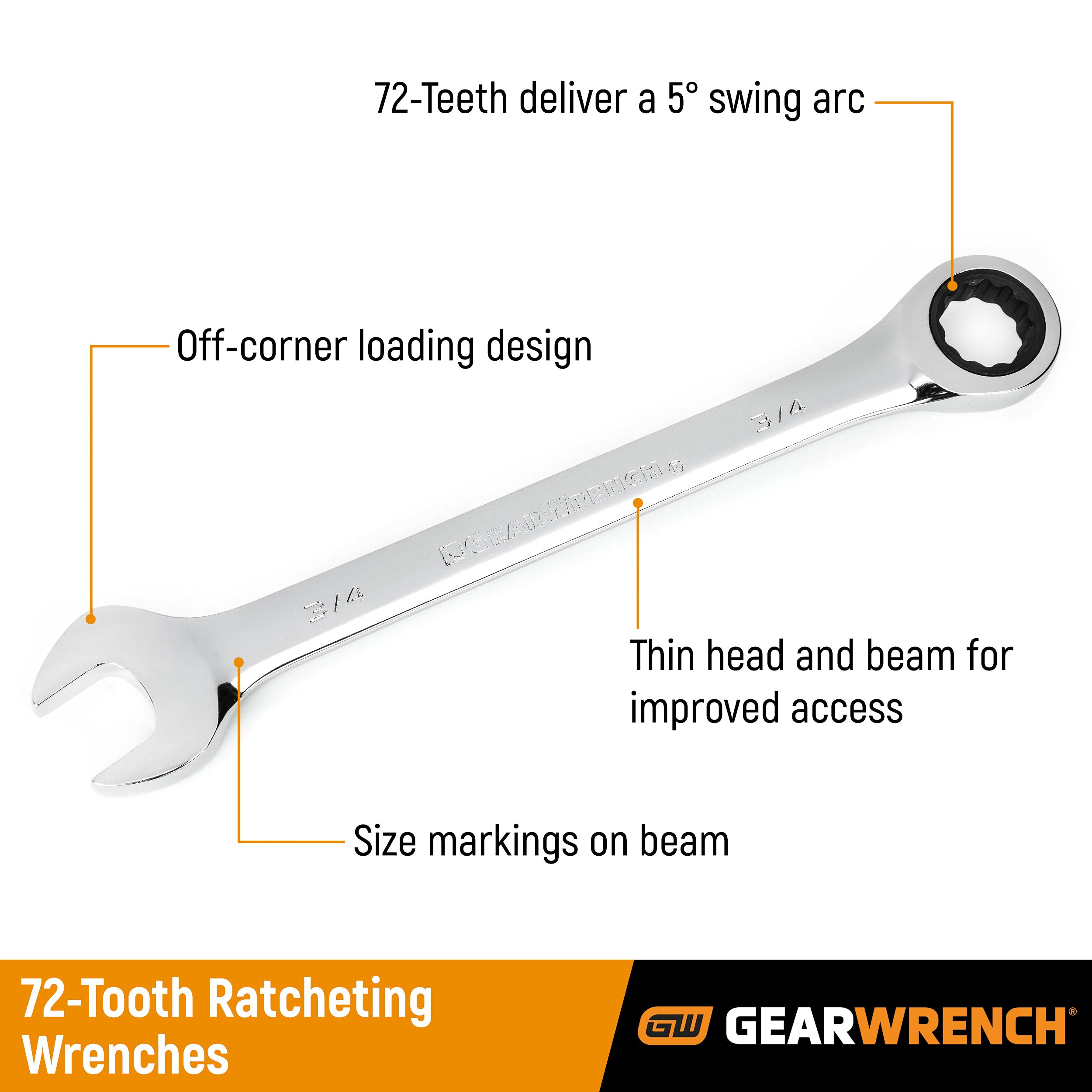 GEARWRENCH Ratcheting Combination Wrench 6mm, 12 Point - 9106