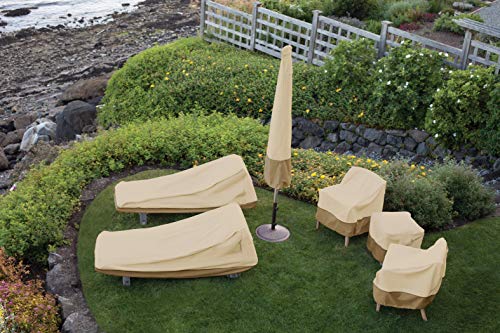 Classic Accessories Veranda Water-Resistant Patio Chair Cover, 25.5 x 28.5 x 26 Inch, Outdoor Chair Covers, Pebble/Bark/Earth