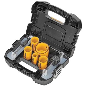 dewalt hole saw kit, 14-piece, includes 2 quick change mandrels and pilot point bits (d180005)