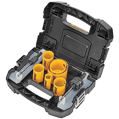 DEWALT Hole Saw Kit, 14-Piece, Includes 2 Quick Change Mandrels and Pilot Point Bits (D180005)