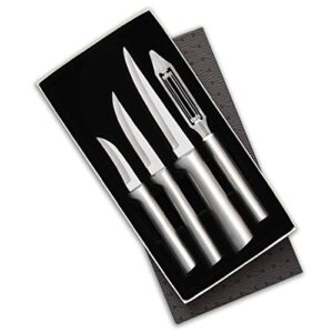 rada cutlery meal prep 4-piece paring knife gift set – stainless steel blades and aluminum handles