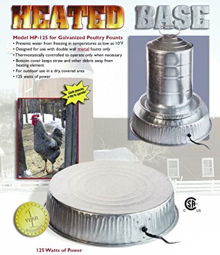 Farm Innovators Model HP-125 Heated Base For Metal Poultry Founts, 125-Watt