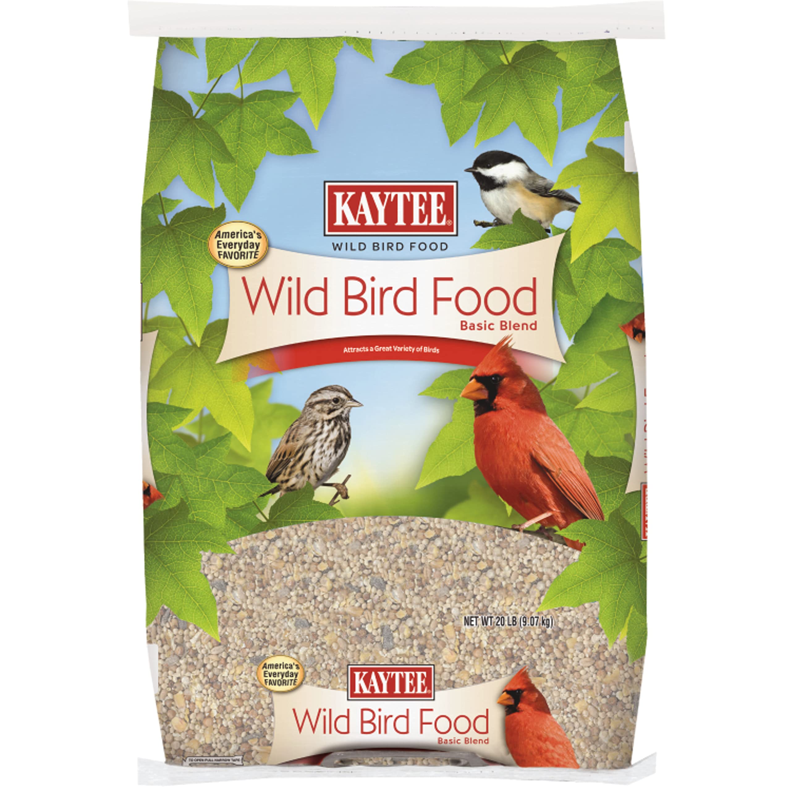 Kaytee Wild Bird Basic Blend Bird Seed Food For A Variety Of Wild Birds, 20 Pound