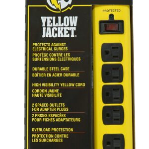 Yellow Jacket 5138N 5138 Metal Surge Protector Strip with 6 Outlets and 15 Foot Cord; Ft