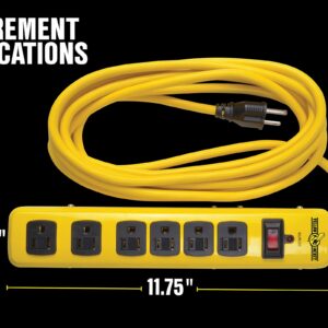 Yellow Jacket 5138N 5138 Metal Surge Protector Strip with 6 Outlets and 15 Foot Cord; Ft