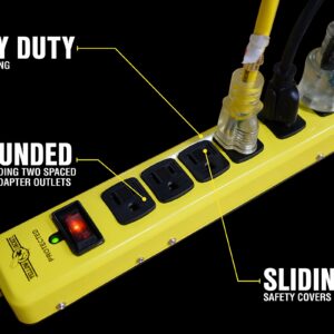 Yellow Jacket 5138N 5138 Metal Surge Protector Strip with 6 Outlets and 15 Foot Cord; Ft