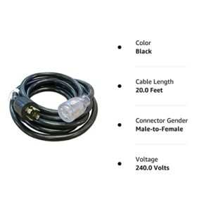 Reliance Controls PC3020 PC3020K Generator Power Cord, No Size, Black