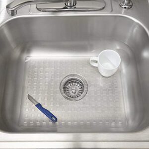 Sink Mat - Medium Crystal Clear PVC Sink Protector by Better Housewares (Size 16 x 12 x 1)