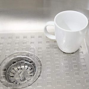 Sink Mat - Medium Crystal Clear PVC Sink Protector by Better Housewares (Size 16 x 12 x 1)