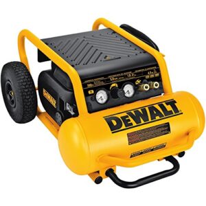 dewalt air compressor, 225-psi max, hand carry with wheels, 4-1/2 gallon (d55146)