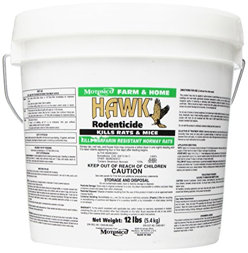 106443 Hawk Rodenticide Pelleted Bait, 12 lb