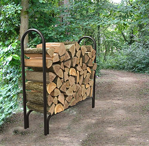 Panacea 15203 Deluxe Outdoor Log Rack, Black, 4-Feet, Log Rack Only