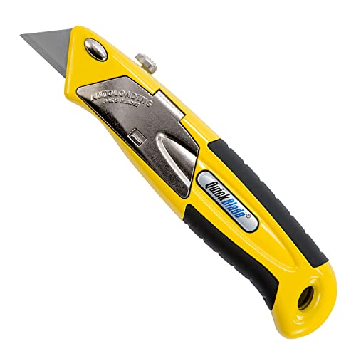 Pacific Handy Cutter QBA375 Autoloading Utility Knife, Automatic Blade Changing, with 5 Additional Blades , Yellow