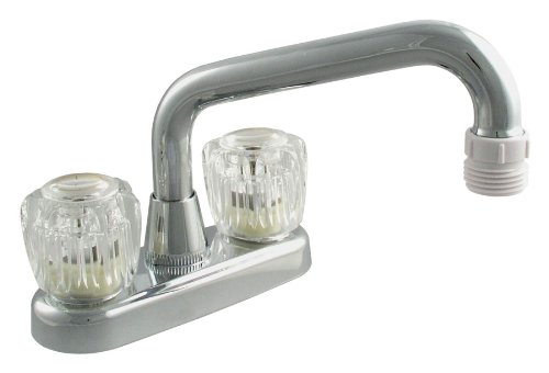 LDR 012 5205 Laundry Faucet, Dual Acrylic Handle, AB1953-Lifetime Plastic, Chrome