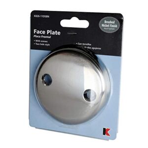 Plumb Pak K826-11DSBN Universal Bathtub Drain Two Hole Overflow Face Plate with Screws, Pack of 1, Brushed Nickel