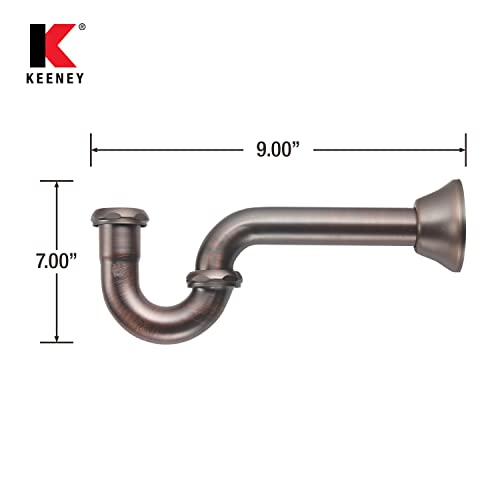 Plumb Pak K100VB x 1-1/4-in. Brass P-Trap with Deep Flange for Bathroom Sinks, Venetian Bronze