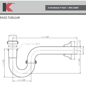 Plumb Pak K100VB x 1-1/4-in. Brass P-Trap with Deep Flange for Bathroom Sinks, Venetian Bronze