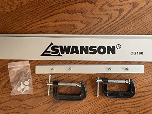 Swanson Tool Co CG100 Anodized Aluminum 100 inch Cutting Guide with joiner bar, (2) C-clamps and (4) thumb screws