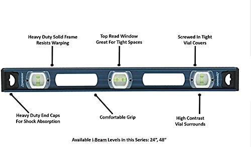 Swanson Tool IBL240 Aluminum 24-Inch I-Beam Level (Blue)