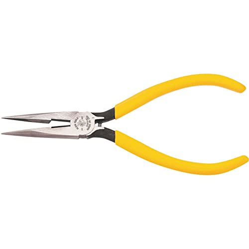 Klein Tools D203-6C Standard Long Nose Cutting Pliers with Spring, 6-Inch