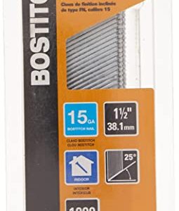 BOSTITCH Finish Nails, FN Style, Angled, 1-1/2-Inch, 15GA, 1000-Pack (FN1524-1M)